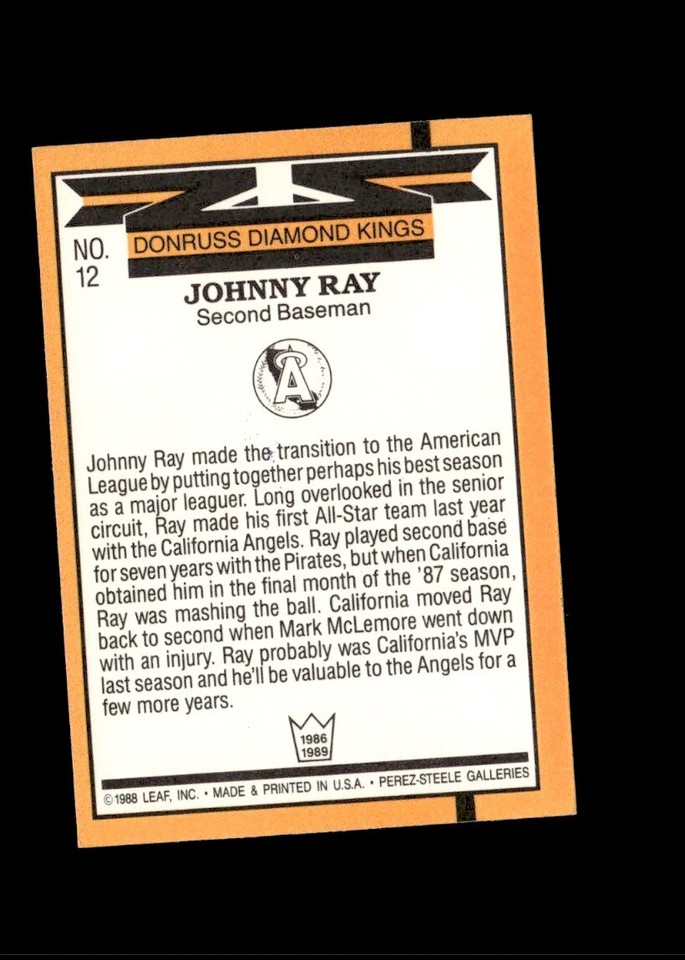 Jonny Ray 1989 Donruss Diamond Kings authentic autographed card | eBay