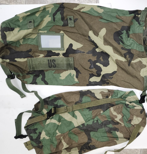 2 Camo Chem-Suit Bags, US Army Woodland w/Back Pack Straps, NBC Mopp ...