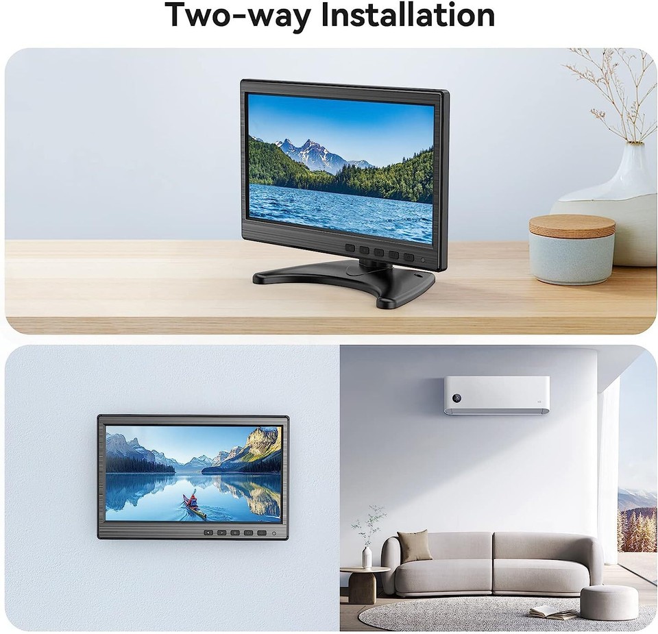 10.1 inch Monitor 1024x600 LCD IPS HDMI Monitor 10 inch Security CCTV ...