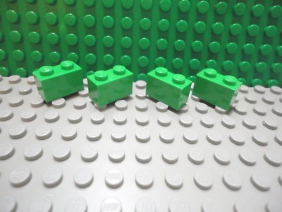Lego 4 Bright Green 1x2 brick block NEW | eBay