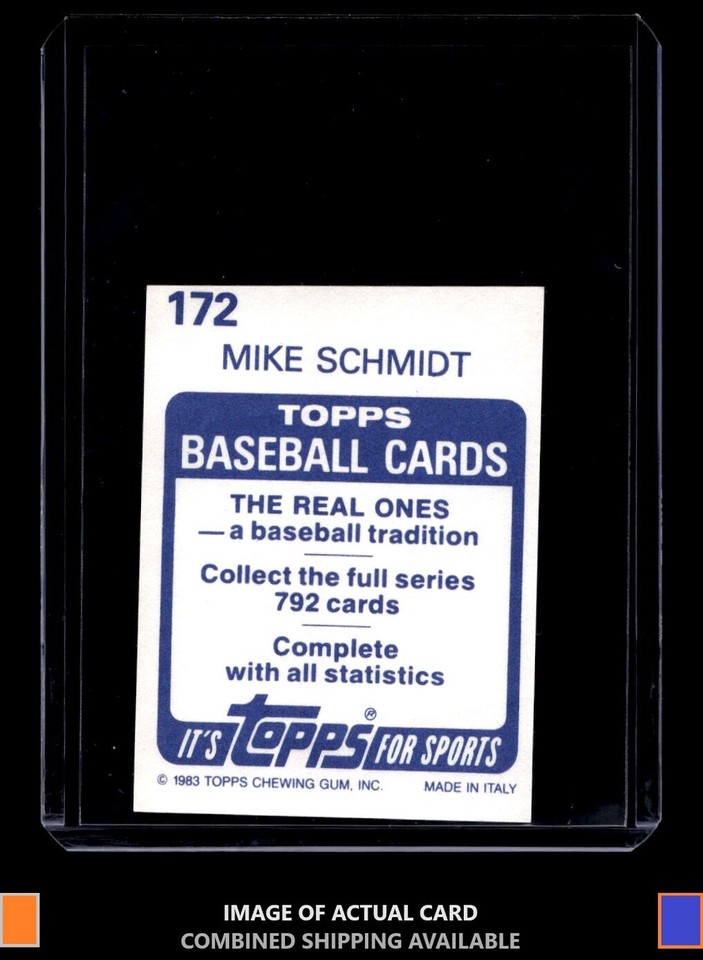 1983 Topps Stickers #172 Mike Schmidt Philadelphia Phillies | eBay