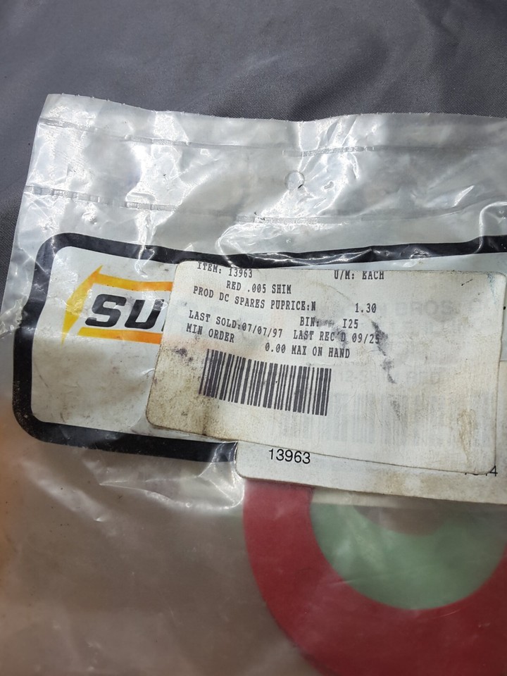 SURGE 7750-0213-963 Red 3" X 0.005 SHIMS for Alamo ~ QTY 2. 13963 | eBay