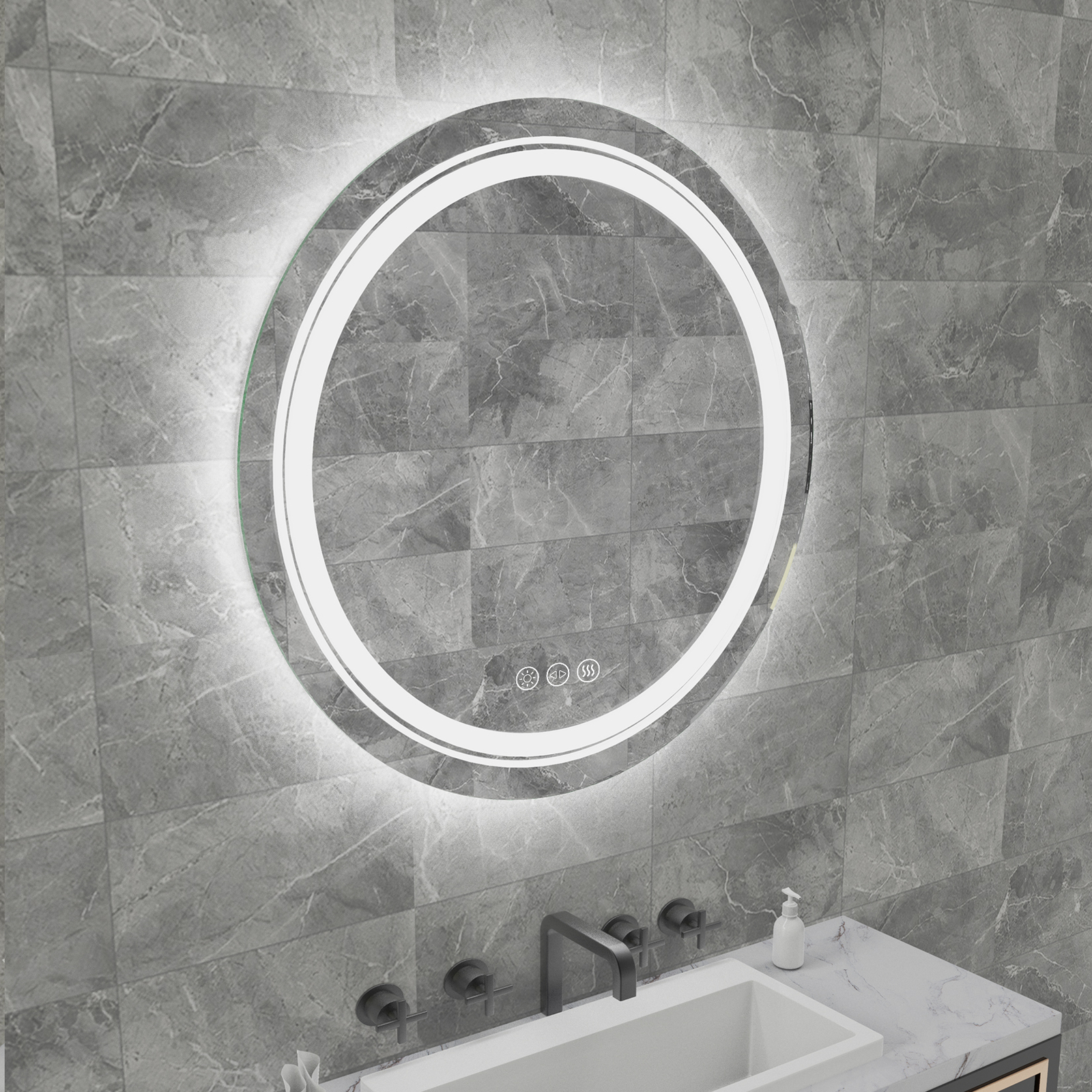 Double Lights LED ILLUMINATED Bathroom Mirror Backlight Sensor Touch w ...