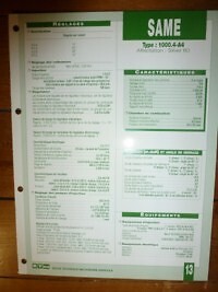 1000 4-A4 Fiche Technique Same | eBay