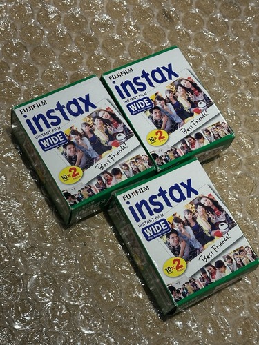 Lot of 3 packs Fuji Instax wide Instant film 10x2 20 Shots each Expired ...