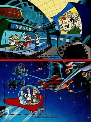 ST.VINCENT 1991 JETSONS in SPACE x2 S/S MNH ** neuf non DISNEY ...