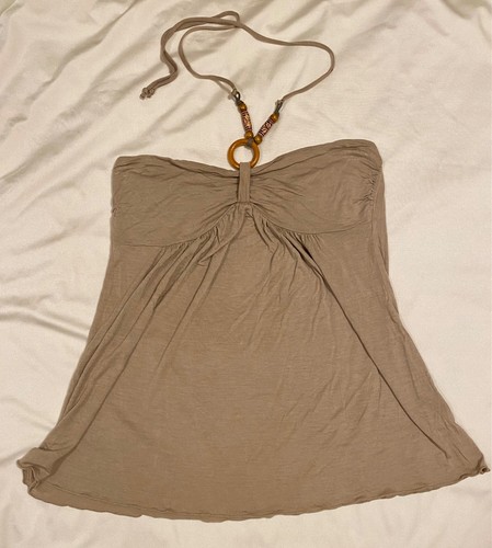 ING Ladies Summer Lightweight TANK TOP-M-Beige Rayon Stretch-Strap ...