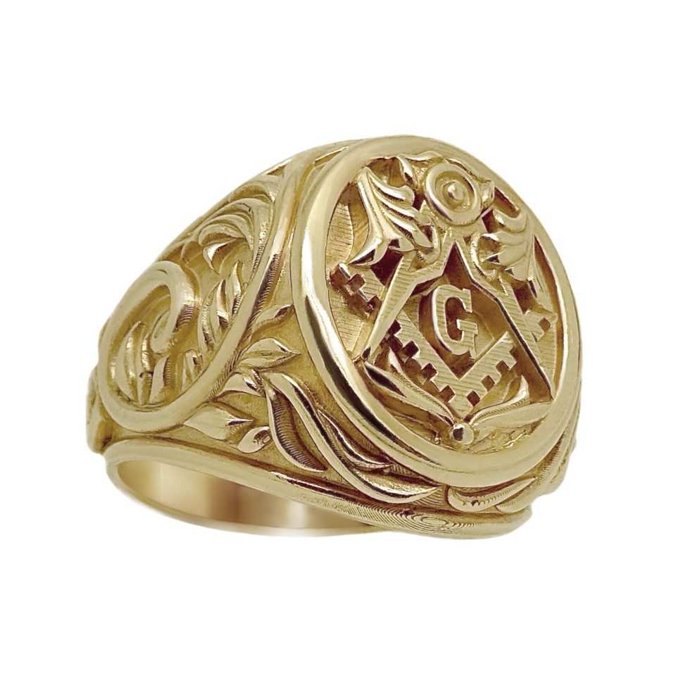 Masonic 10K Solid Yellow Gold Ring Freemason Scottish Rite A.F.A.M All ...