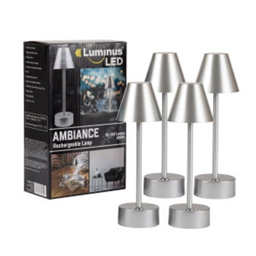 Luminus LED Rechargeable Ambiance Table Lamp, 4-pack Silver | eBay