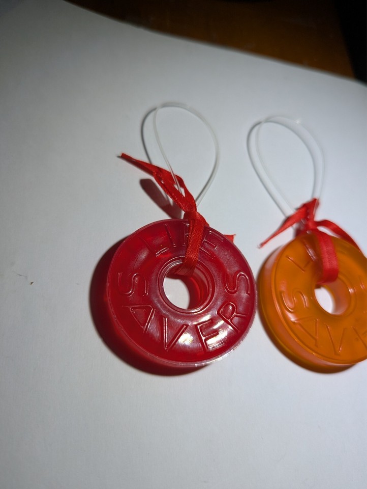 SET OF 2 LIFE SAVER CANDY ORNAMENTS RED & ORANGE CHERRY 1988 NABISCO | eBay