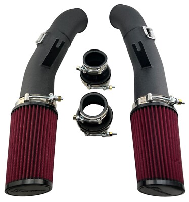 3.5" / 89mm Dual Hi FLow Cold Air Intakes Kit fits 2007+ R35 GTR 3.8L ...