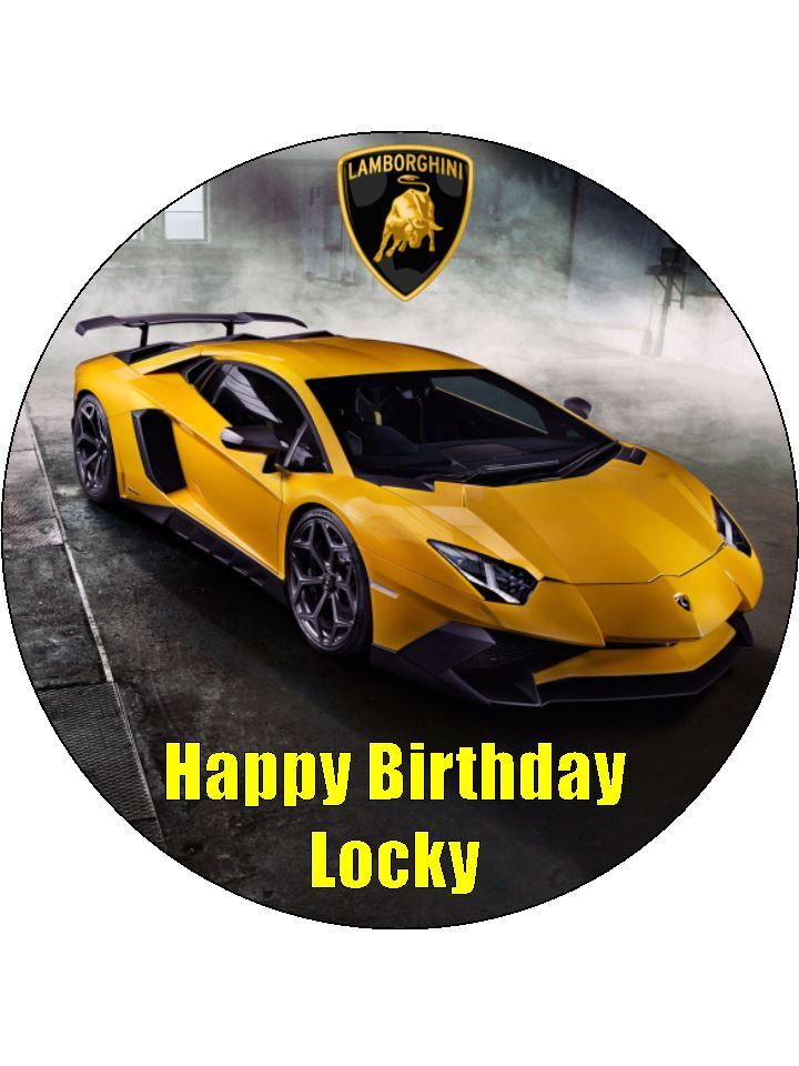 Lamborghini Edible Car Cake Topper Icing Birthday Cake Decorations (3 ...