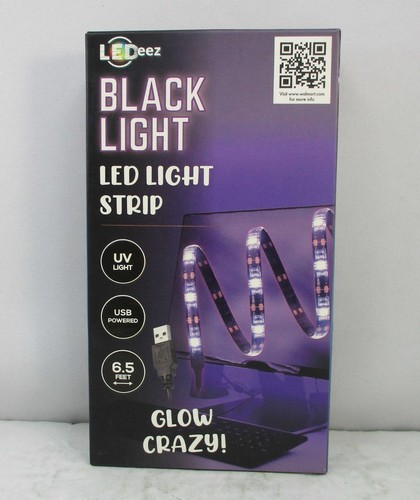 LEDEEZ Glow Crazy Black Light LED 6.5 Feet USB Powered UV Light Strip ...