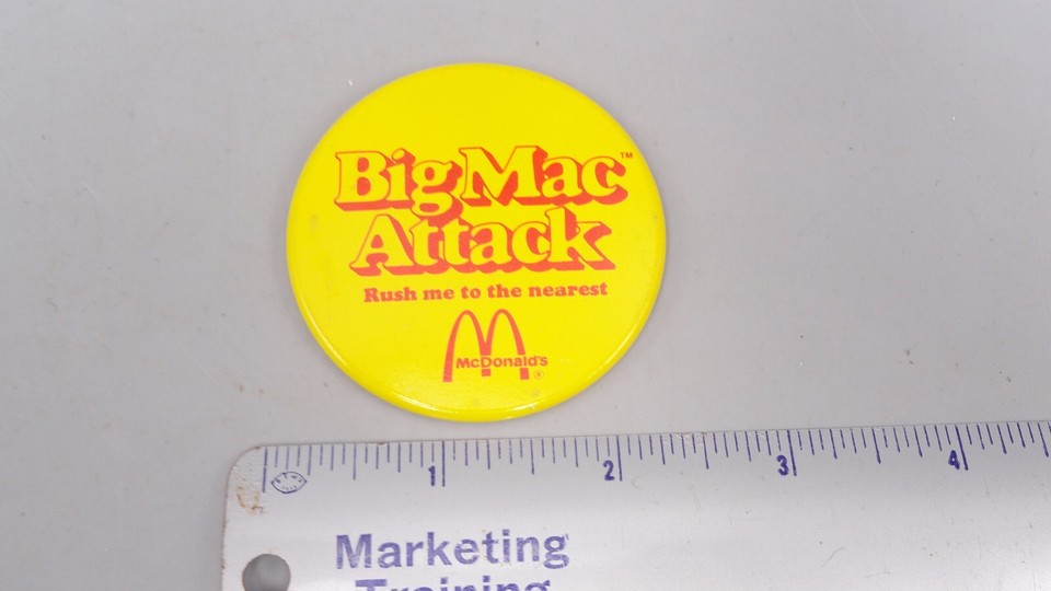 Vintage Big Mac Attack Rush Me to The Nearest McDonald's Fast Food Pin Button | eBay