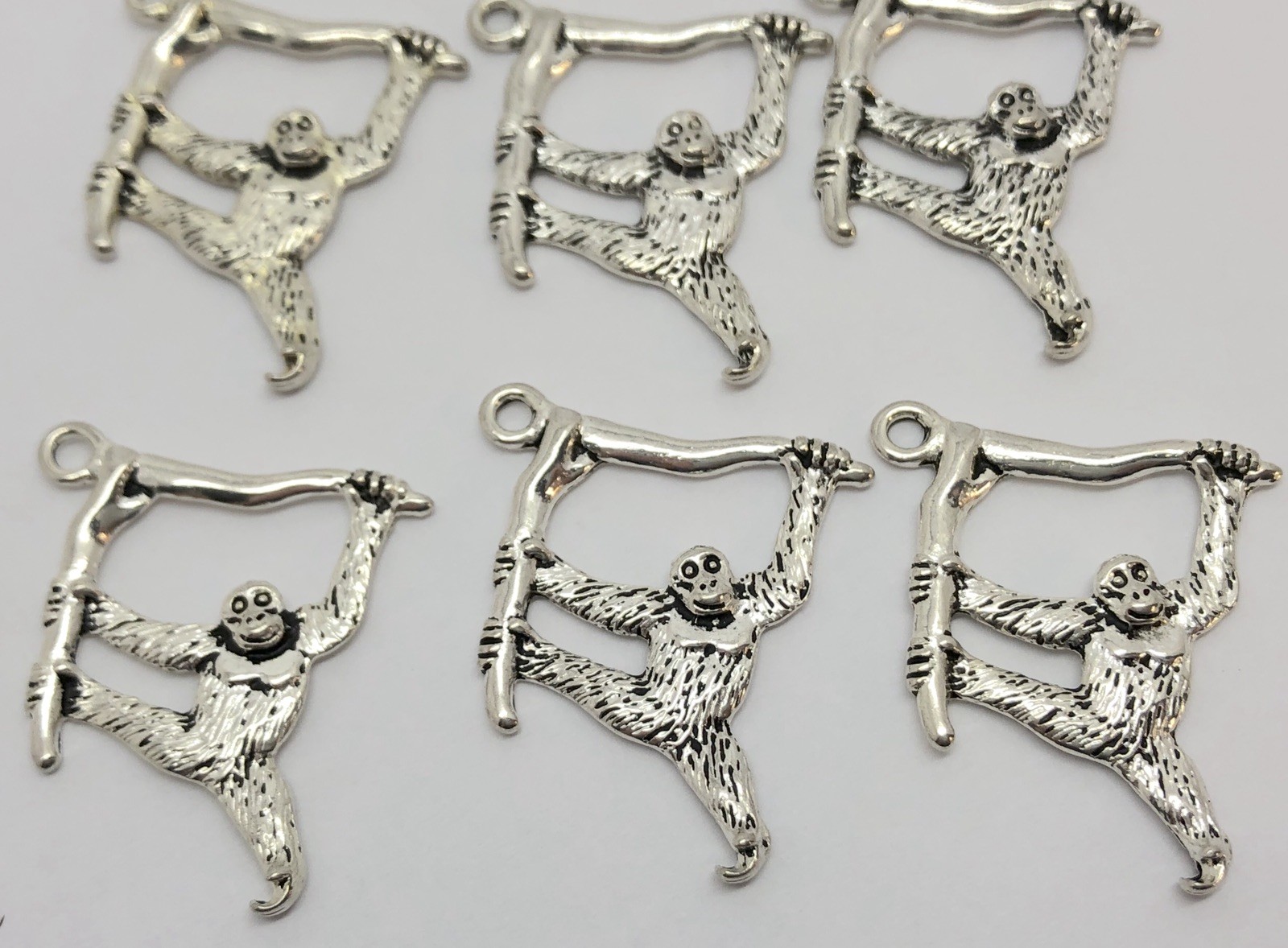 Lot of 9 Silver-tone Metal Monkey Chimp Chimpanzee Charms (RF896) | eBay