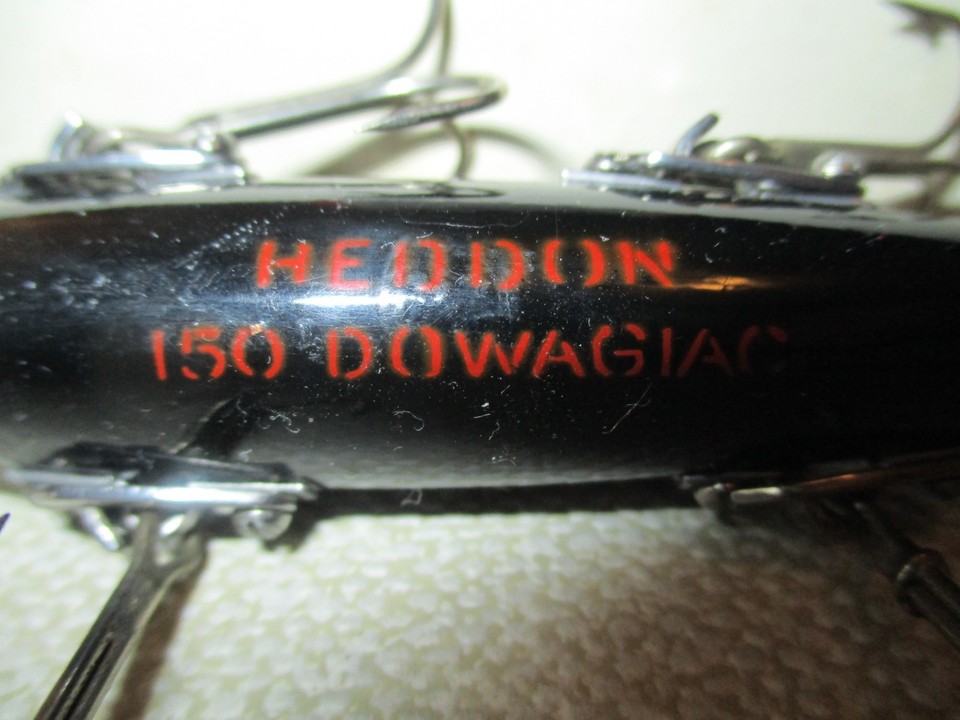Exceedingly Rare Heddon Solid Black 5Hk Minnow w/ Belly Stencil ...