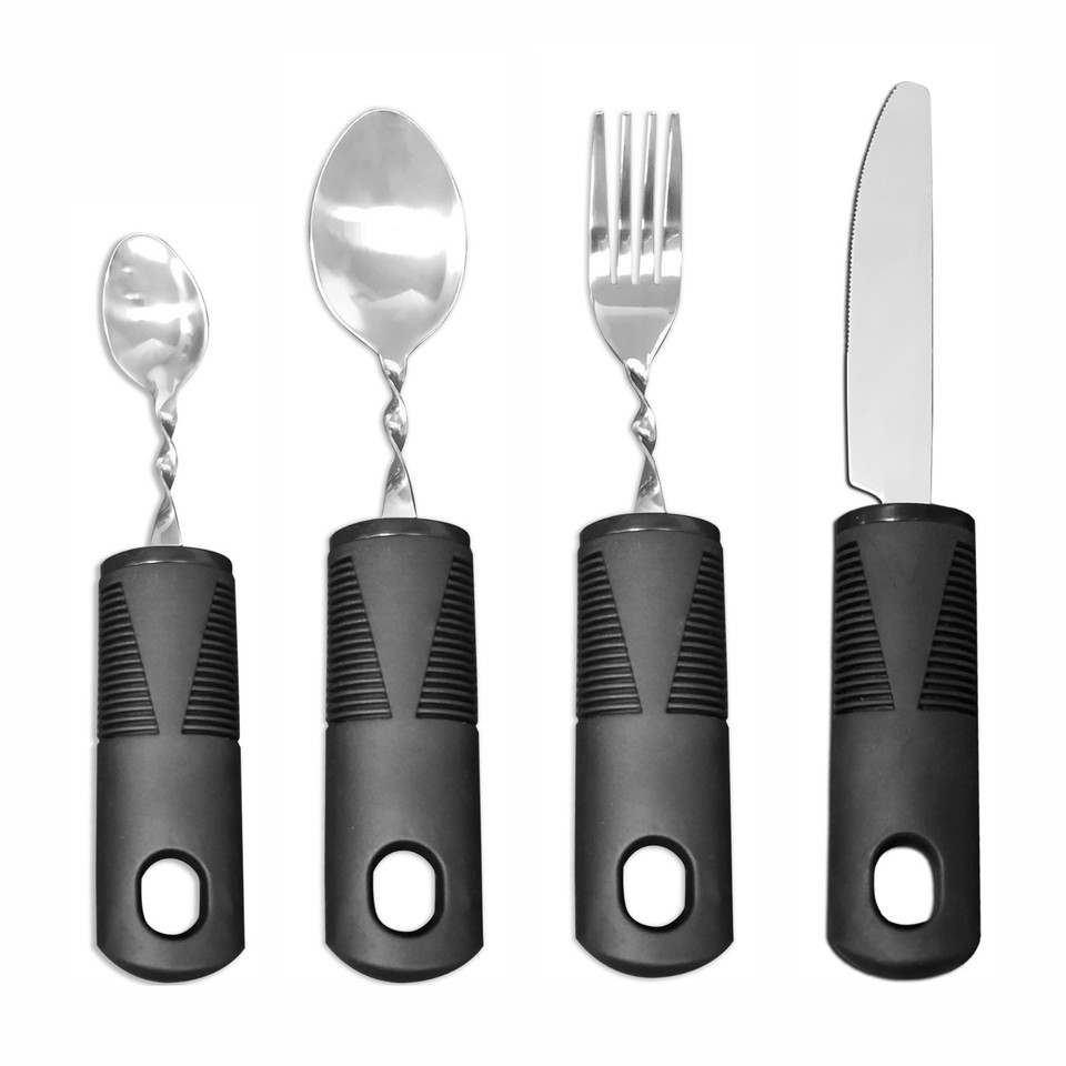 Adaptive Tableware Set Anti Shake Cutlery Wide Handle For Elderly ...