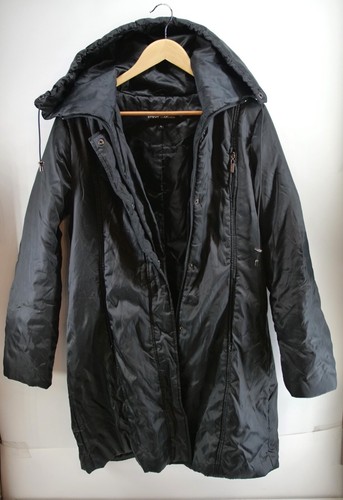 Steve Madden Down Puffer Jacket Size L Slim Fit Black Long Coat Women’s | eBay