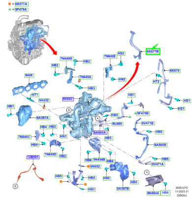 FORD RANGER T9 Turbocharger Oil Return Hose 2622497 NEW GENUINE | eBay.de