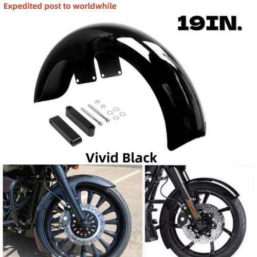 19" Wheel Wrap Front Fender Vivid Black For Harley Touring CVO Road ...