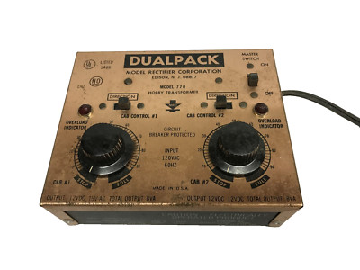 Dual Pack Model Rectifier Corp. 770 HO Scale 120V Transformer Read ...