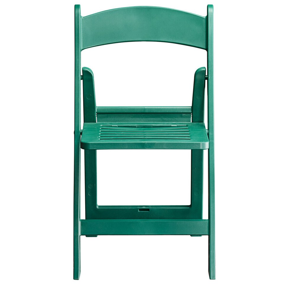 (50 PACK) Green Resin Wedding Folding Chair with Slatted Seat | eBay