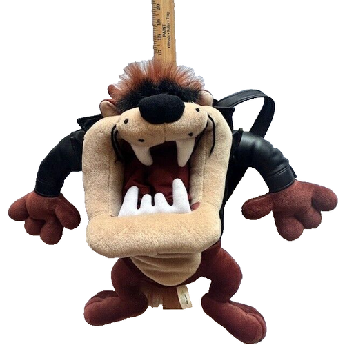 Vtg Looney Tunes Taz Ladies Biker Plush Backpack Black 14.5 in read | eBay