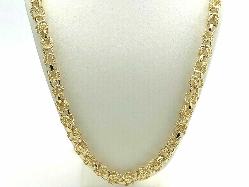 14k Yellow Gold Solid Turkish Style Chain Necklace 24" 7mm 82 grams | eBay