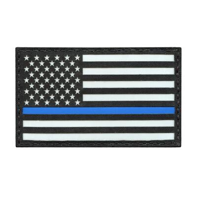 american USA flag thin blue line 3x5 reflective police swat sheriff ...