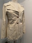NWT BURNING TORCH White Leather Jacket SZ P XS Crackle Trench Coat ...