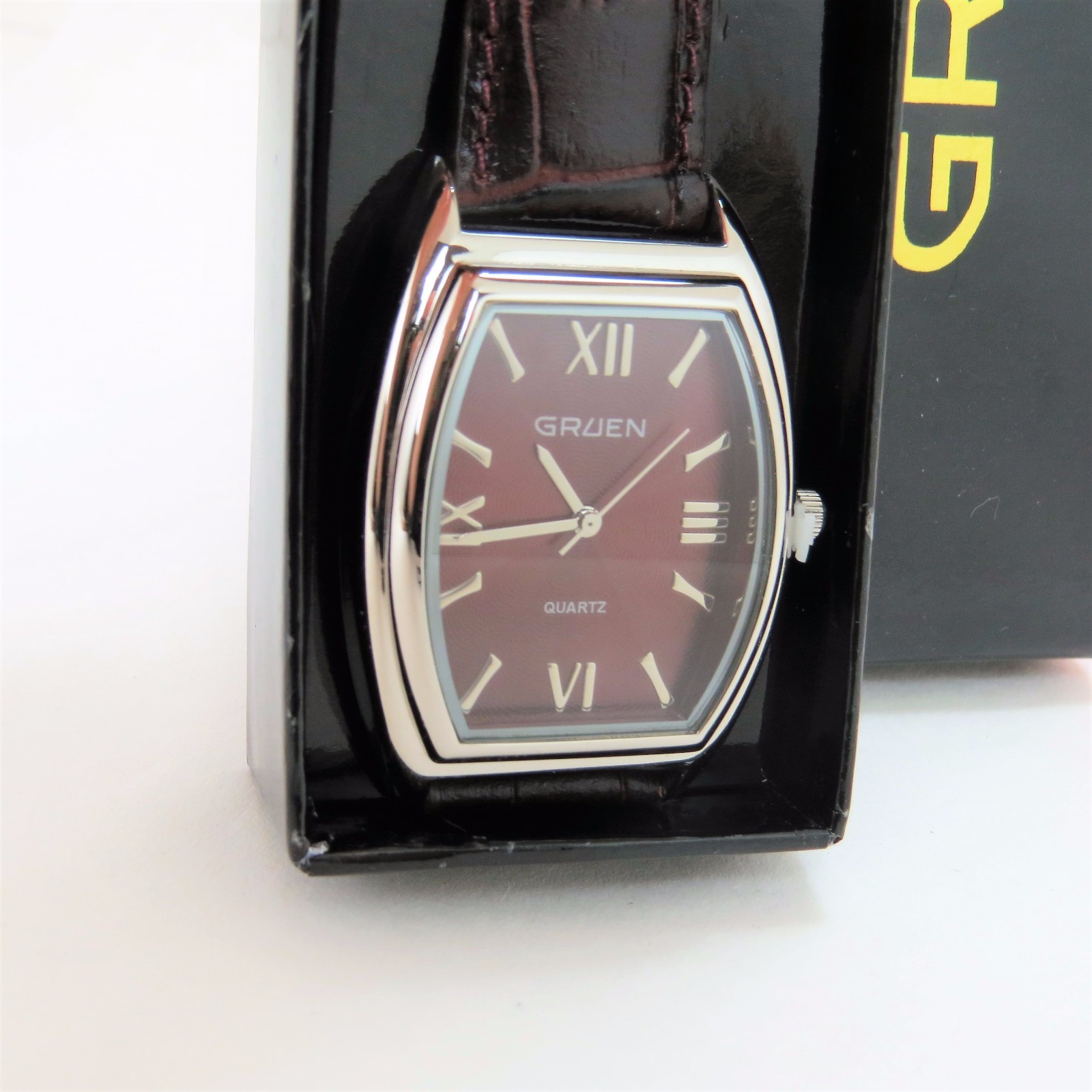 Men's Gruen watch w/ brown face F3241141 / MZB Leather Band NIB | eBay