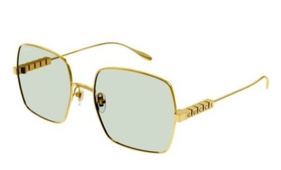 Occhiali da sole GUCCI GG1434S 003 Gold Gold/Green 57 | eBay