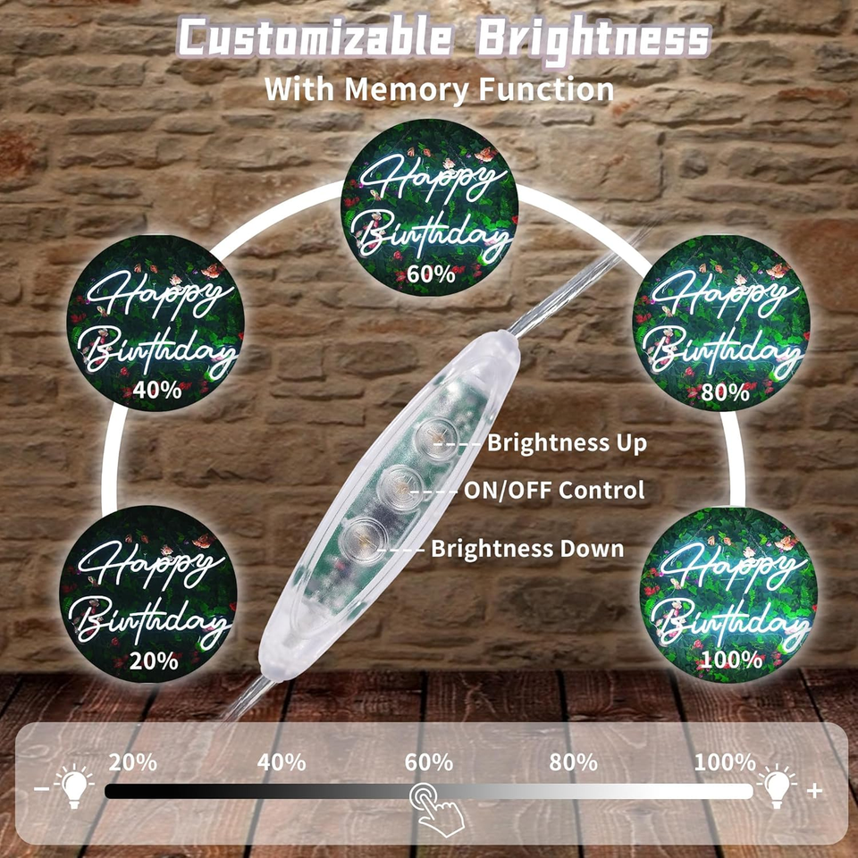 Happy Birthday, Decorazione Da Parete per Camera Da Letto, Luce ...