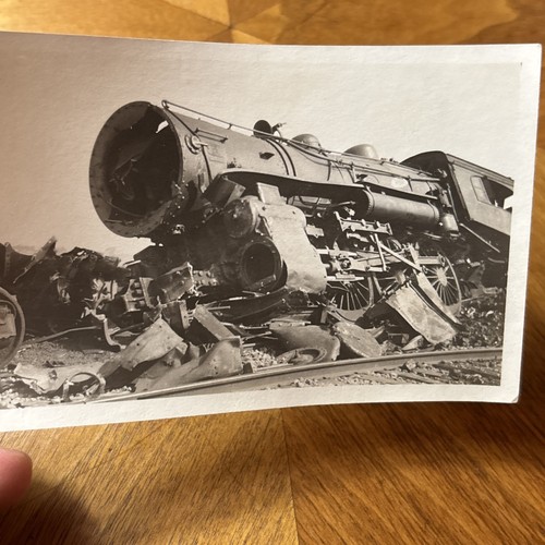 Antique Railroad Steam Engine Train Wreck Crash Landscape Photo ...