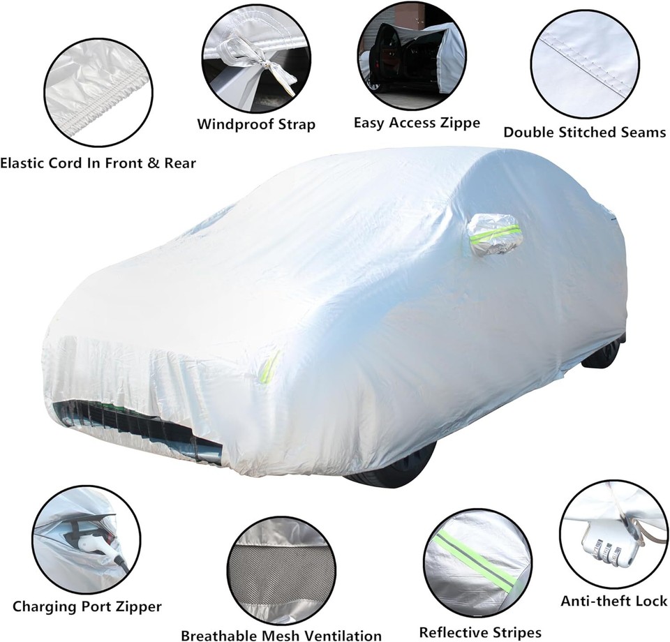 Tesla Model 3 Car Cover (2017-2023),All-Weather Waterproof,Charging ...
