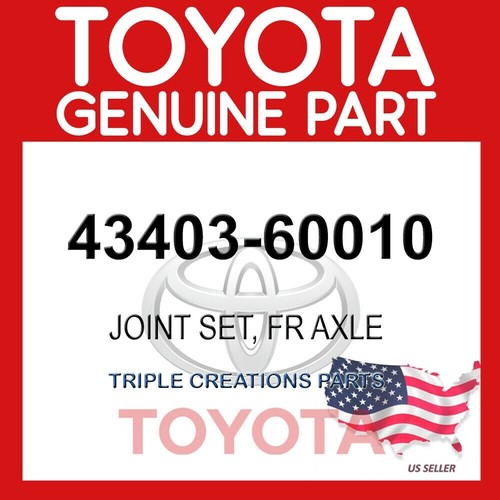GENUINE Toyota 43403-60010 JOINT SET, FRONT AXLE INBOARD, RH/LH ...