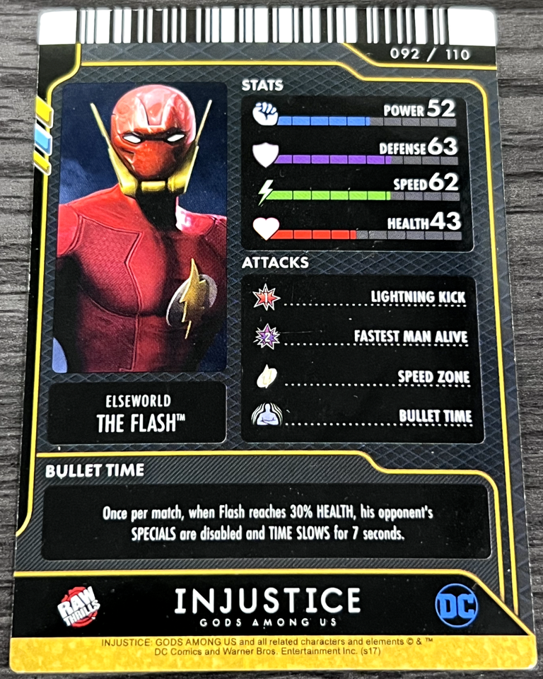 Raw Thrills Injustice Series 2 Elseworld The Flash 92/110 Card Non-Holo ...