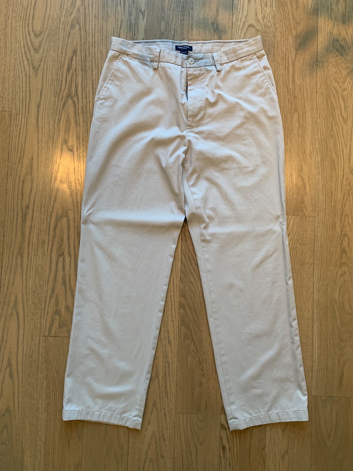 Mens Nautica Clipper Khaki Pants, flat front, 36 x 32 | eBay