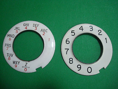 2 set Automatic Electric Telephone Porcelain dial plate Numeric & Alpha ...