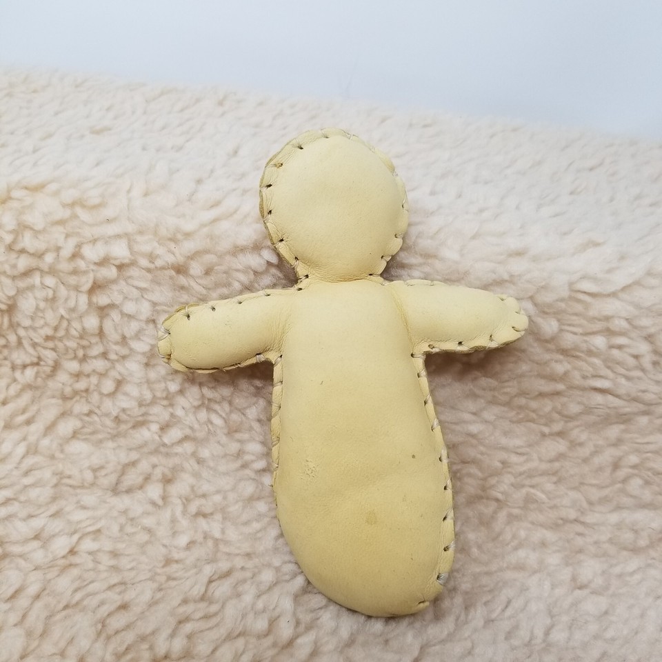 Hand Made Small Leather Doll Voodoo Doll? See Pics Possible Vintage 80s ...