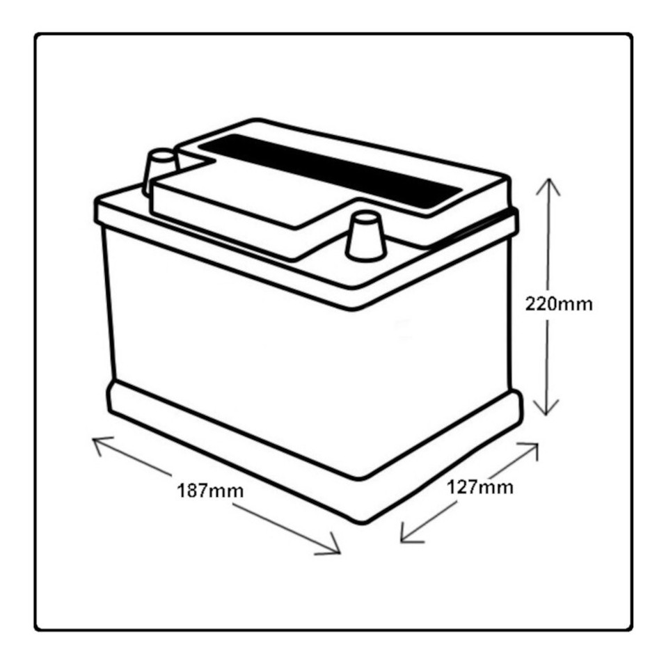 12V Car Battery 054 Size, Hankook 35Ah 330CCA Sealed Calcium - 187 x ...