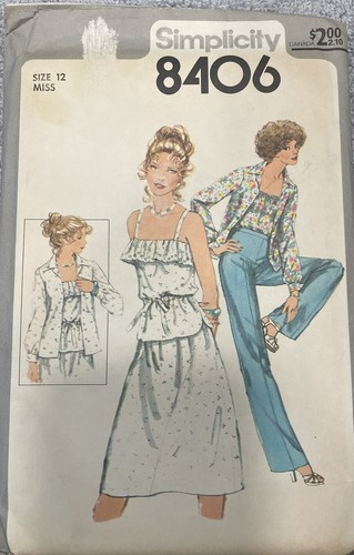 Simplicity Vintage Sewing Pattern 8406 Size 12 CUT | eBay