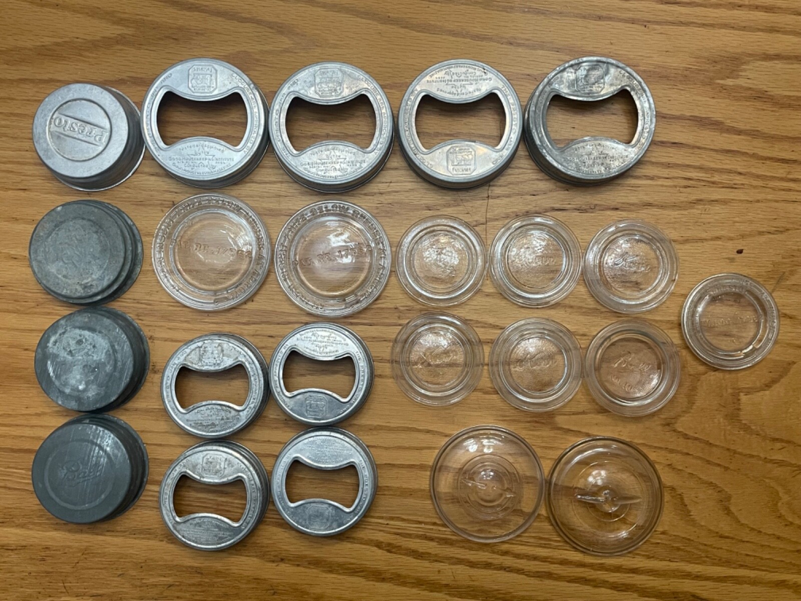 Lot of 23 Ball Kerr Porcelain Lined Canning Mason Jar Zinc Caps & Glass ...