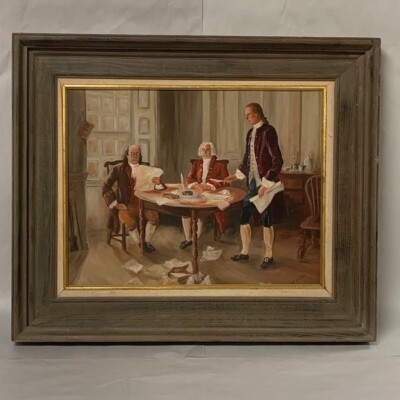 Painting Birth of Declaration Independence 1776 America Franklin Adams ...
