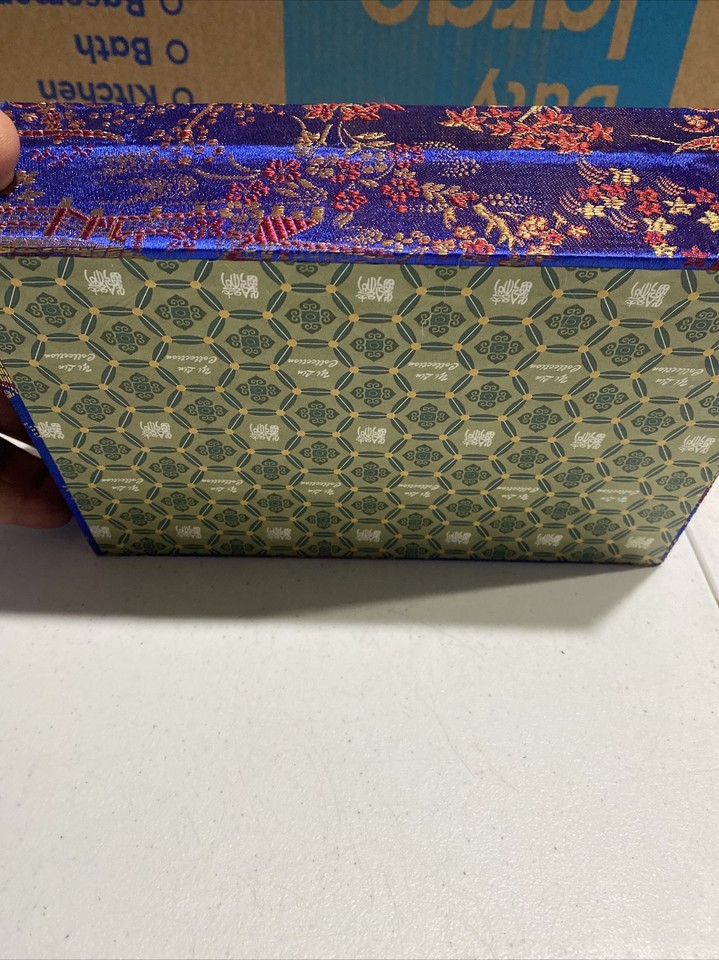 Yi Lin Arts & Treasures of China Silk Storage Box Blue Gold Red (5 ...