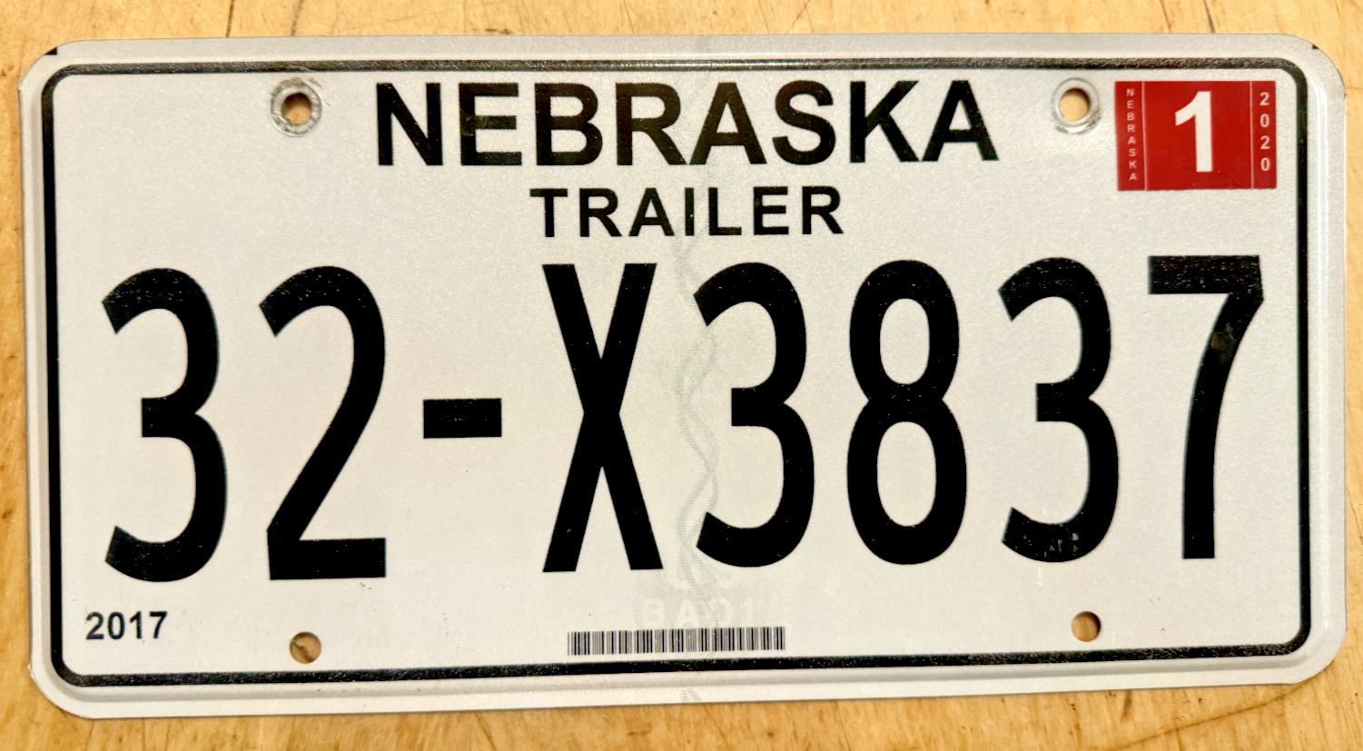 2017 2020 NEBRASKA TRAILER TRL LICENSE PLATE " 32 X 3837 " NE | eBay