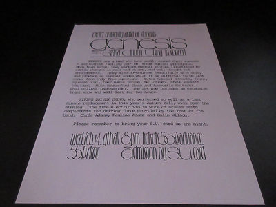 Genesis String Driven Thing Flyer for The Concert Execer University ...