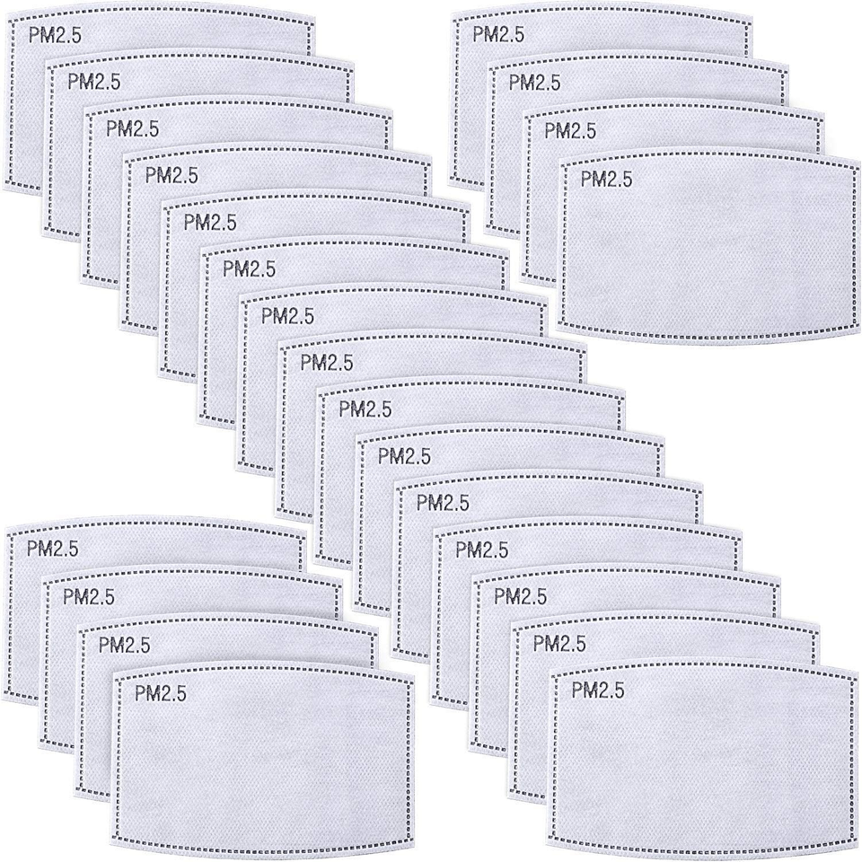 100 Pieces anti PM2.5 Activated Carbon Mask Filter Face Masks Insert 5 ...