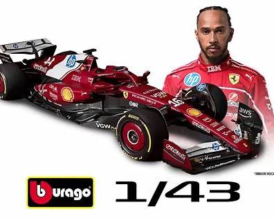 Ferrari Hamilton 44 SF-25 Formula 1 Car Model 2025 Diecast 1/43 Bburago ...