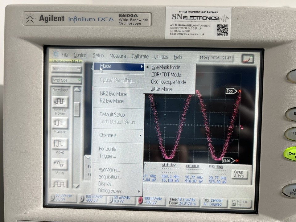 Agilent Wide Bandwidth Oscilloscope 86100A 12GHz RF Microwave Tested HP ...